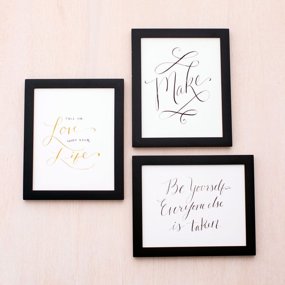 How to Make Calligraphy Wall Art + More Hand-Drawn Awesomeness - Brit + Co