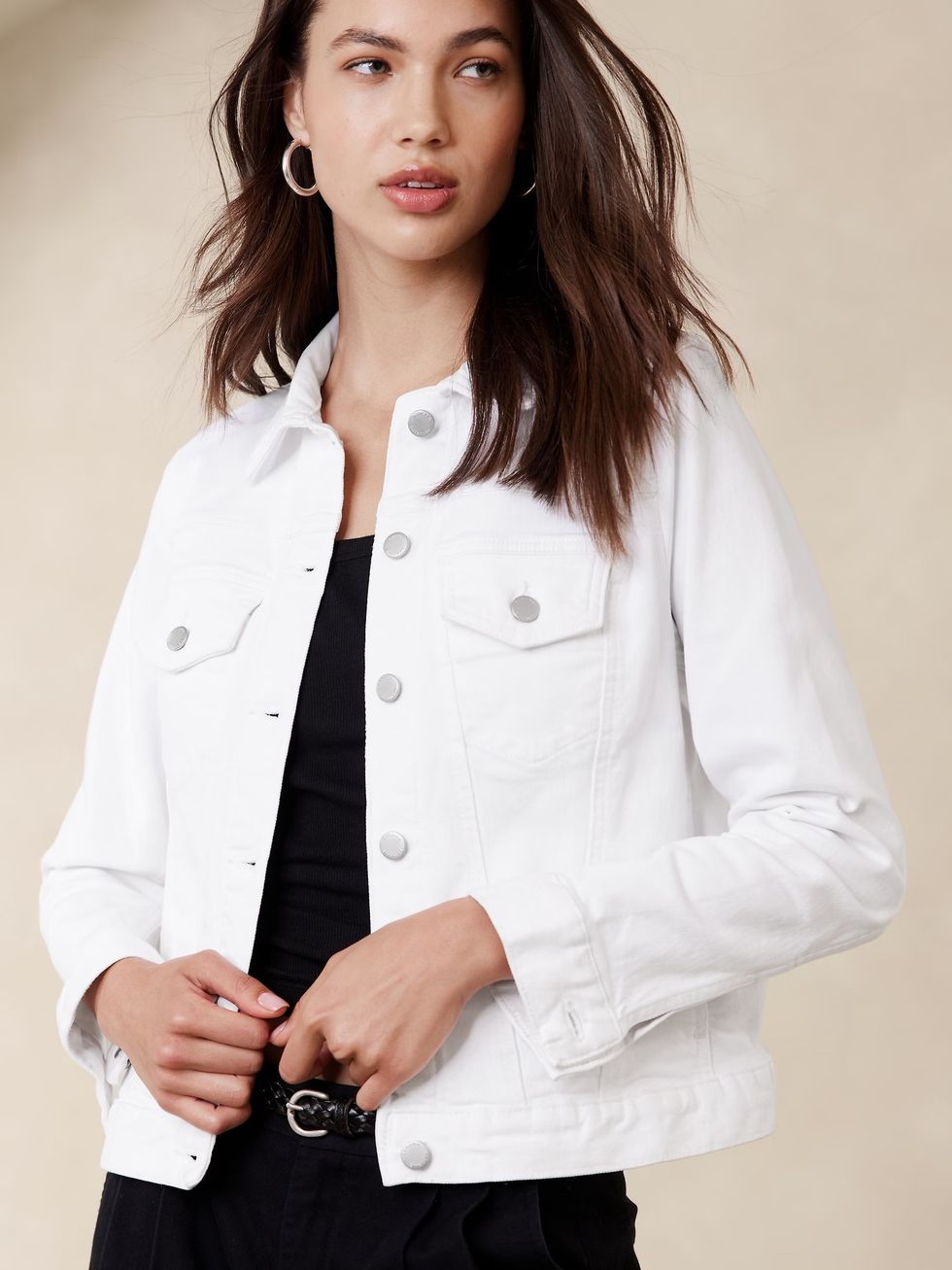 10 Trendy White Denim Jackets To Throw On With Any Outfit - Brit + Co