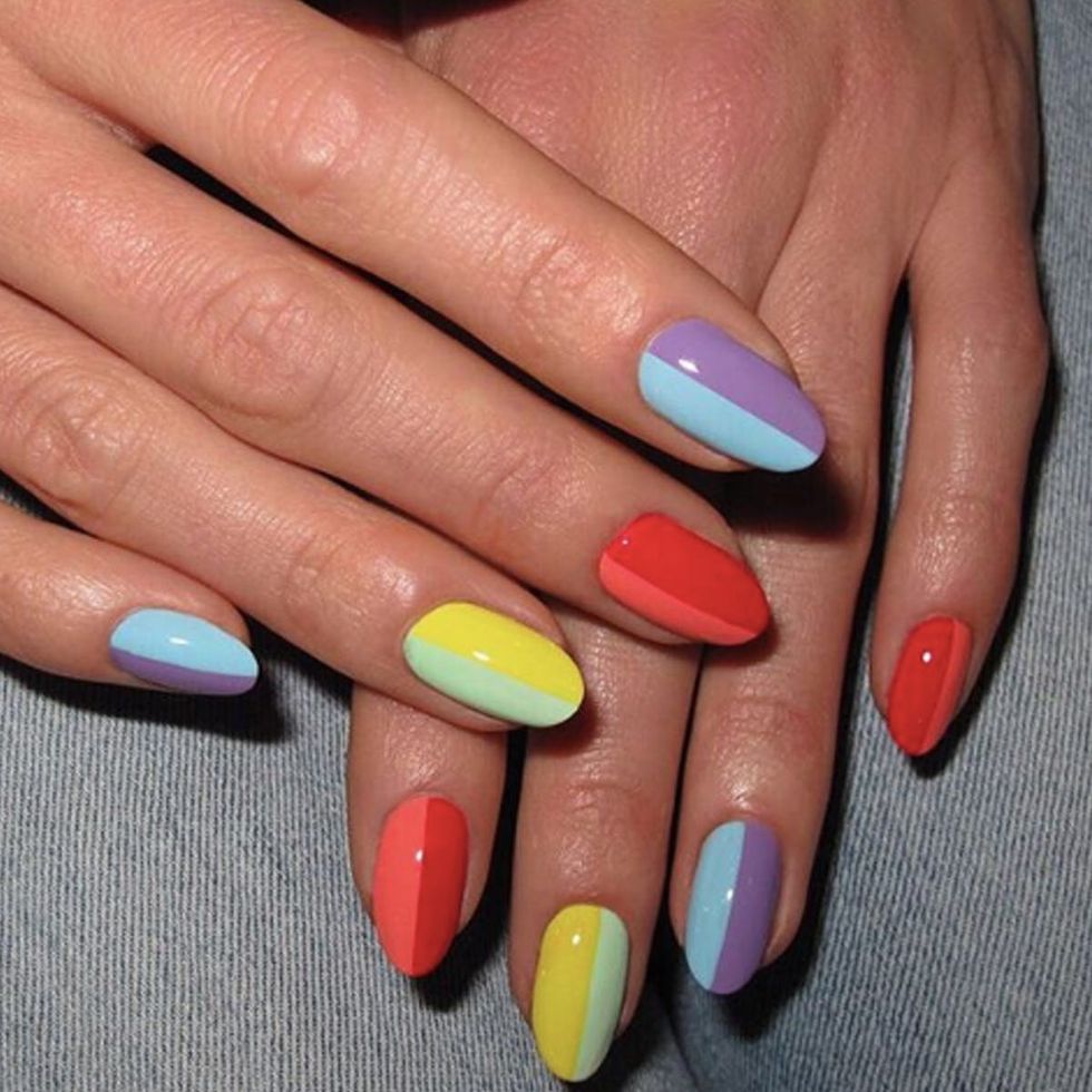 16 Color-Block Nail Art Ideas Courtesy of Instagram - Brit + Co