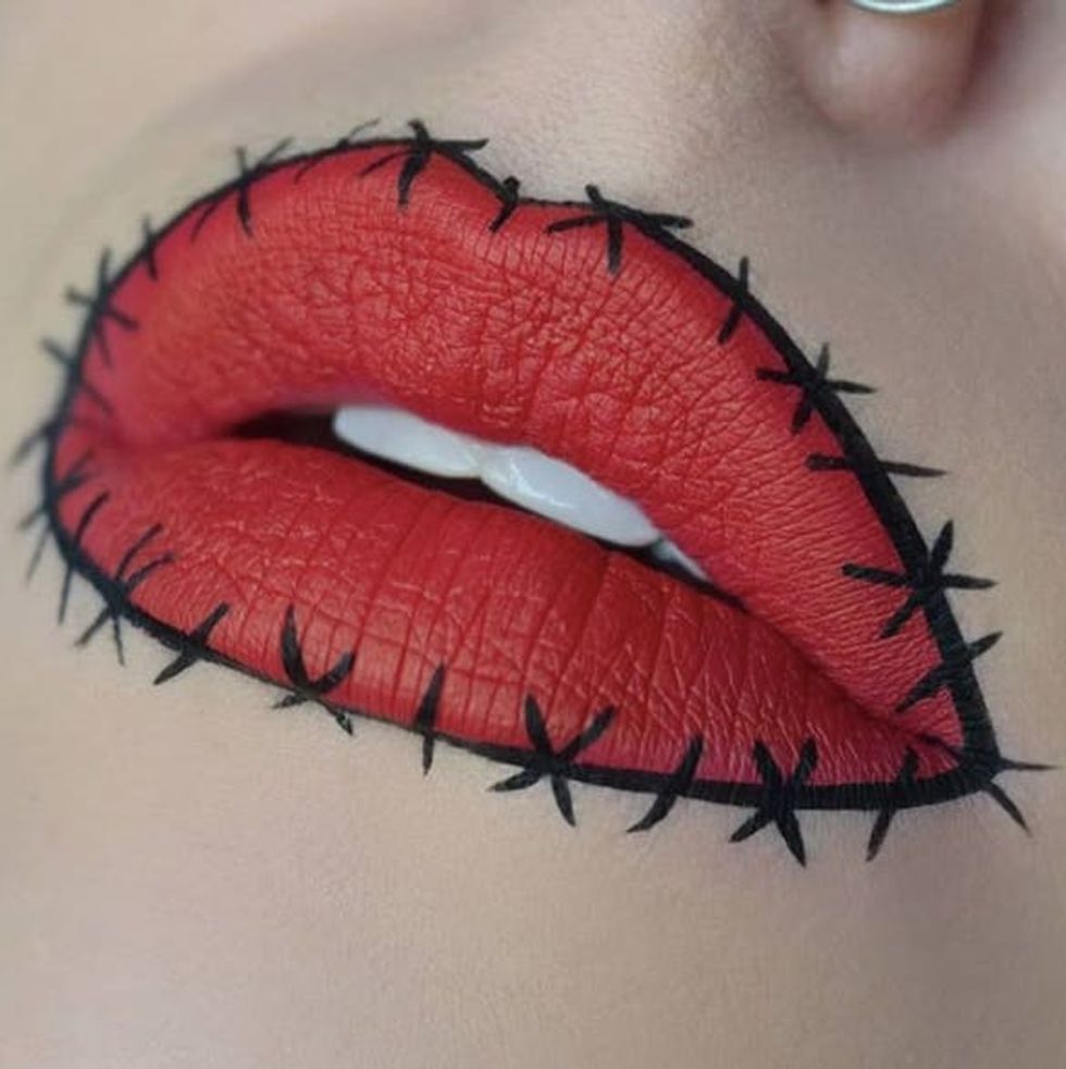 21 Insanely Intricate Lip Art Looks for Halloween Beauty - Brit + Co