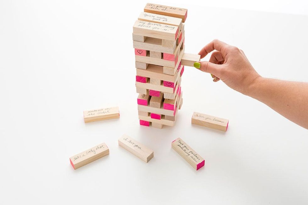 Spice Up Your Valentine’s Day With DIY Date Night Jenga - Brit + Co