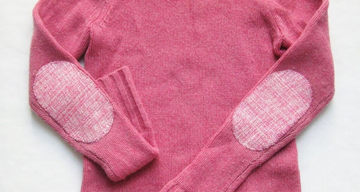 DIY Basics: How to Add Trendy Elbow Patches to Boring Sweaters - Brit + Co