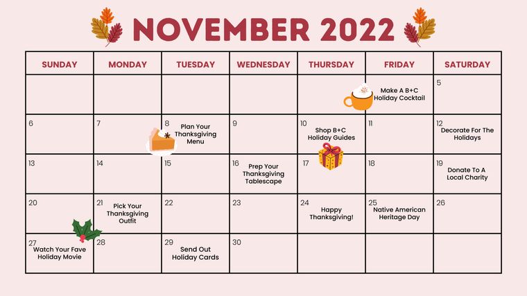 November 2022 Calendar For Kids