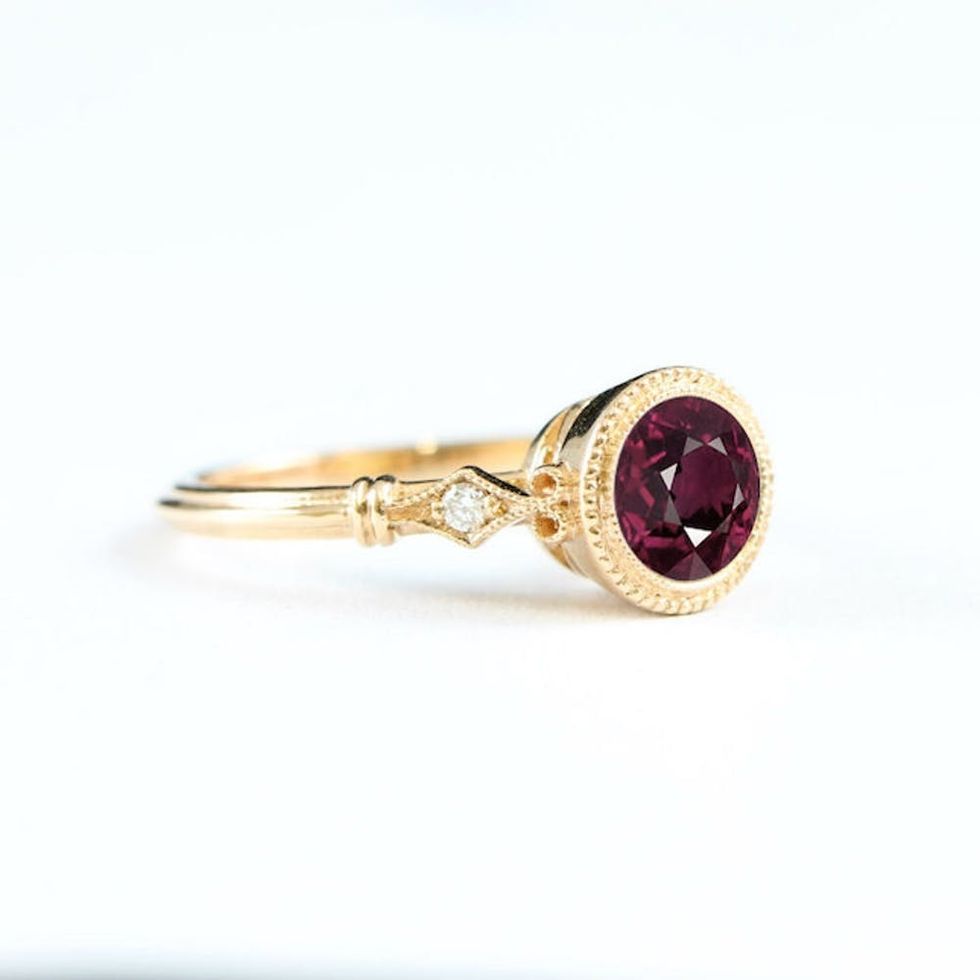 20 Non-Traditional Garnet Engagement Rings That Are Gorgeous - Brit + Co