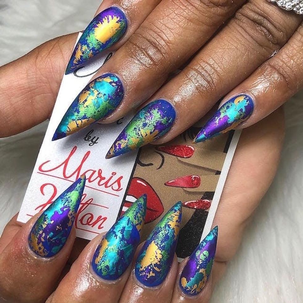 13 Foil Nail-Design Ideas for a Shiny Spring Mani - Brit + Co