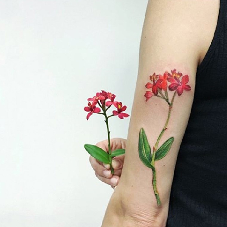 Red Geranium Flower Tattoo | Best Flower Site