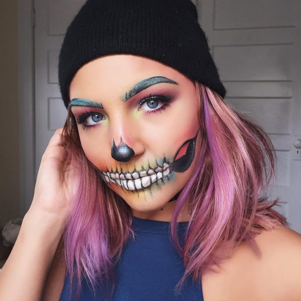 13 Unique Ways to Rock Skull Makeup This Halloween - Brit + Co