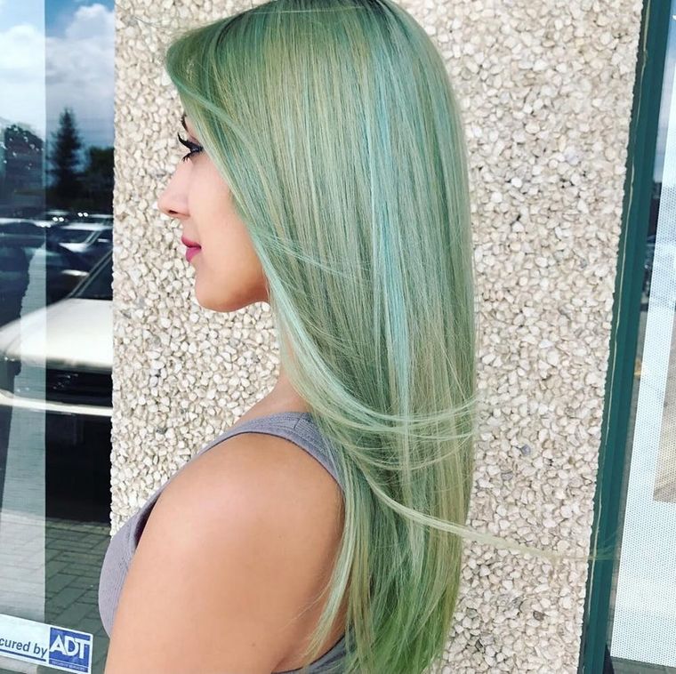 Pastel Mint Green Hair Ombre