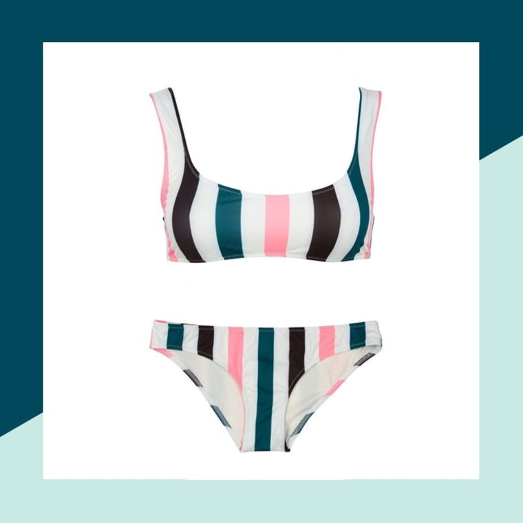 Katy Perry Red And White Striped Bikini