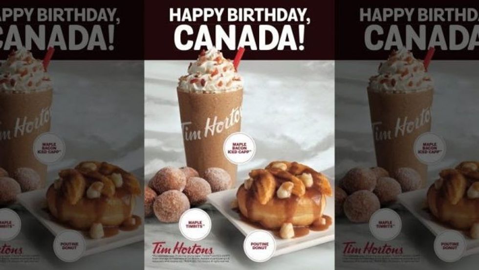 Shocking! Tim Horton’s Canada Day Poutine Donuts - Brit + Co
