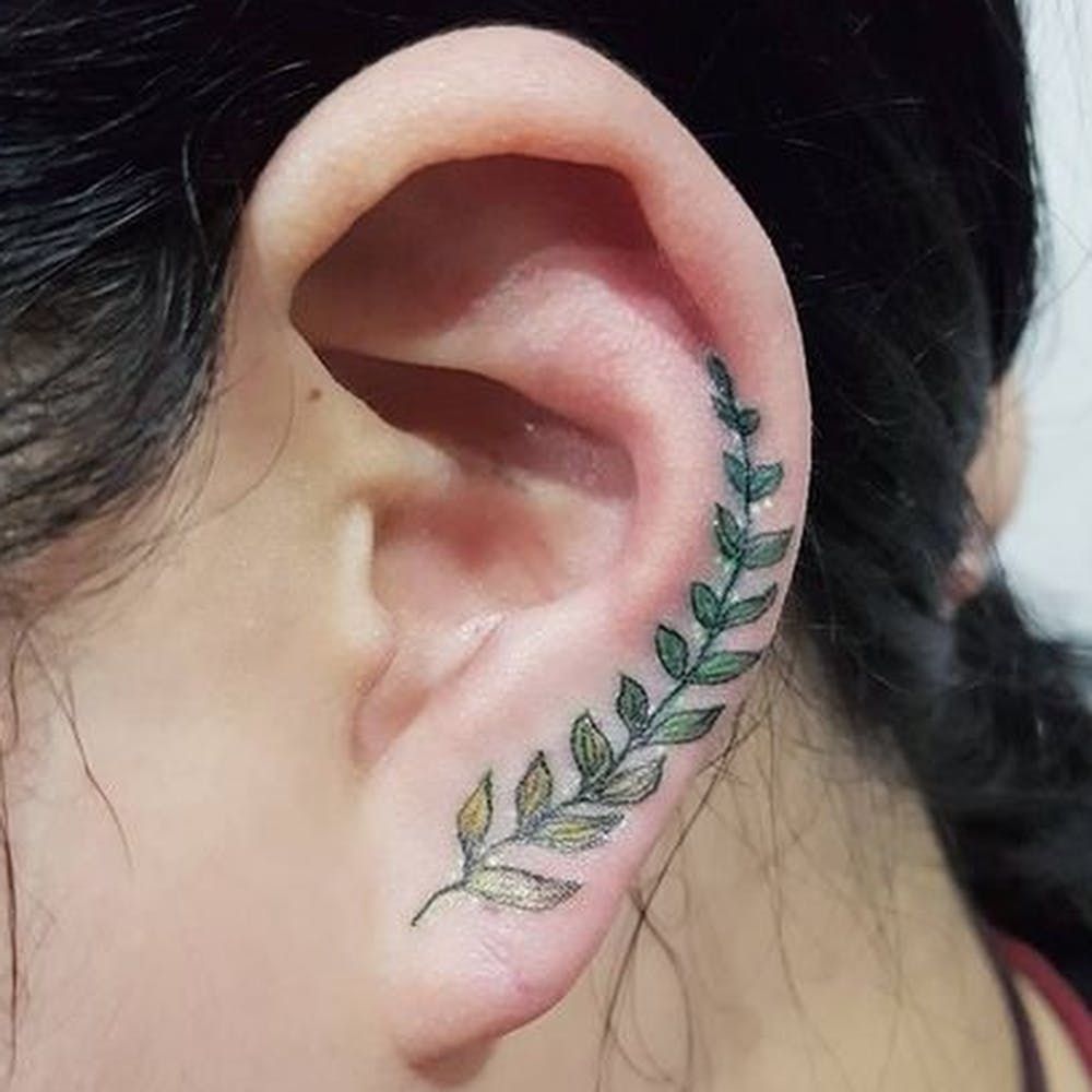 Small Sunflower Tattoo Behind Ear | Best Flower Site