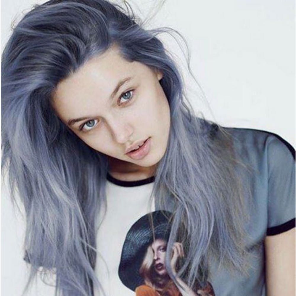 Dark Blue Grey Hair