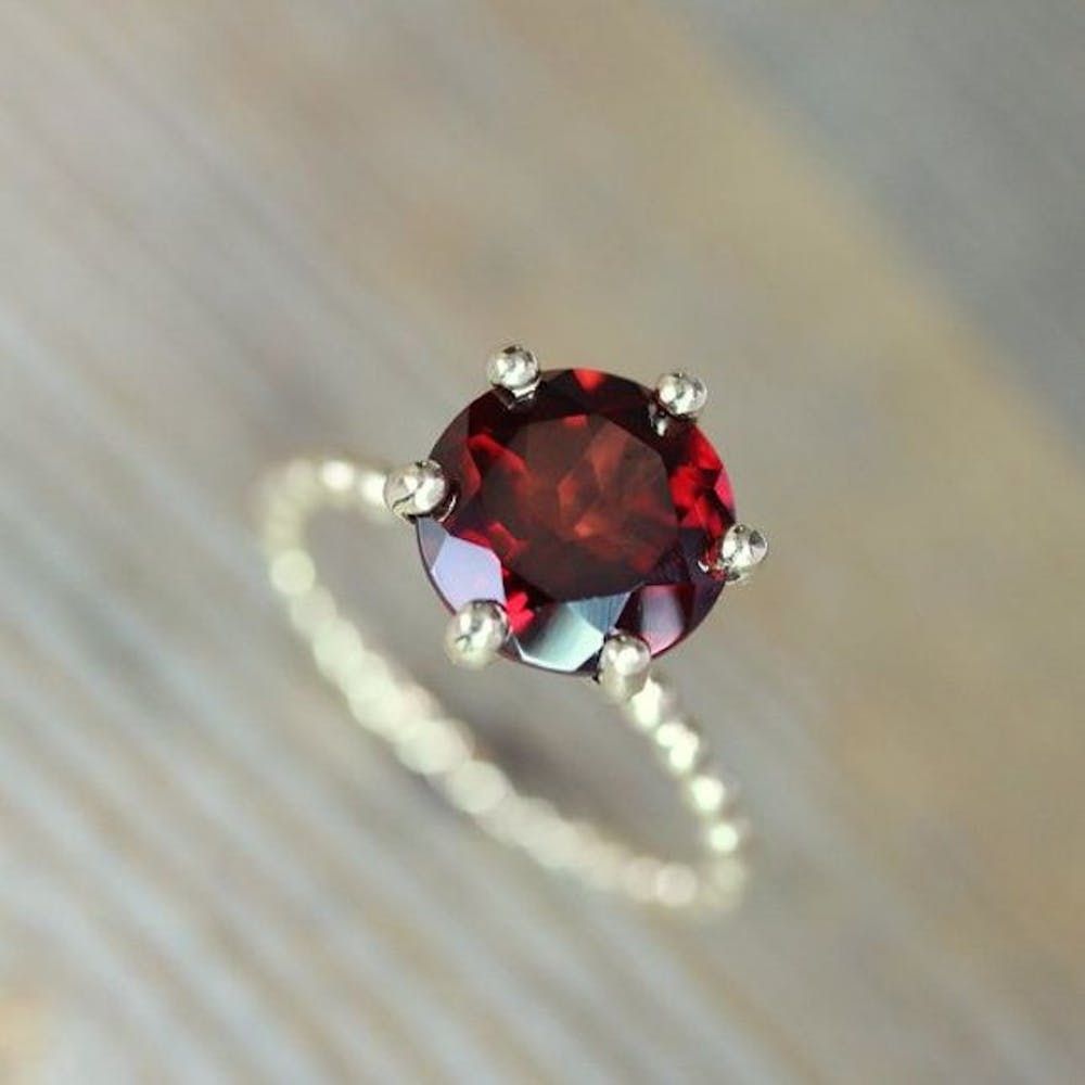 Garnet And Diamond Engagement Rings