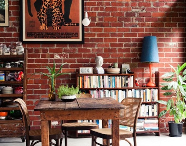 Red Brick Wall Living Room Ideas | Baci Living Room
