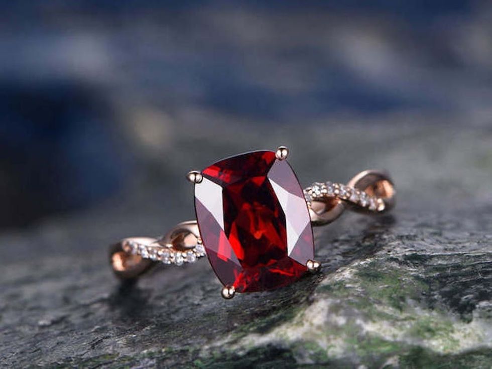 20 Non-Traditional Garnet Engagement Rings That Are Gorgeous - Brit + Co