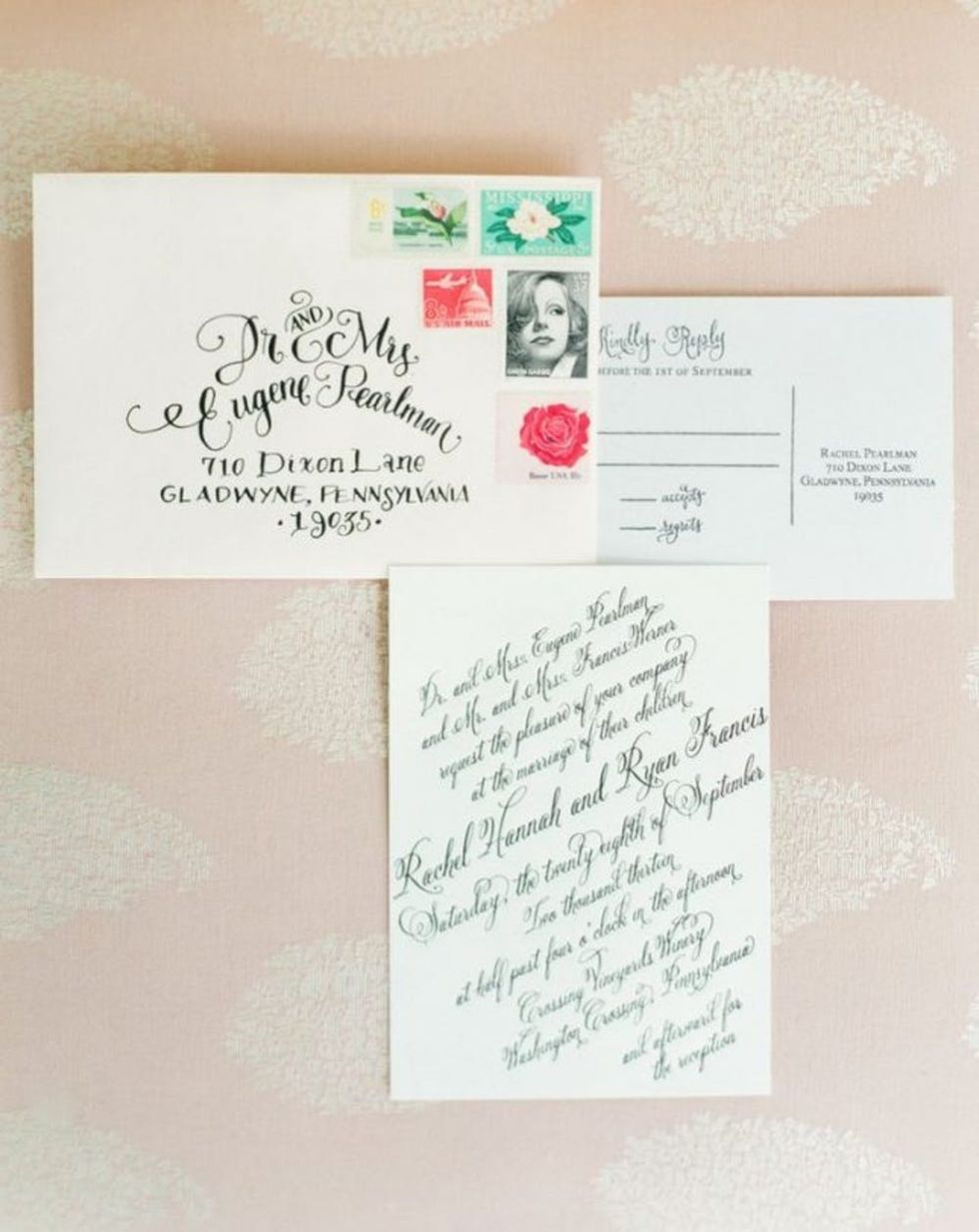 These Hand-Lettered Wedding Envelopes Will Give You Calligraphy Envy ...