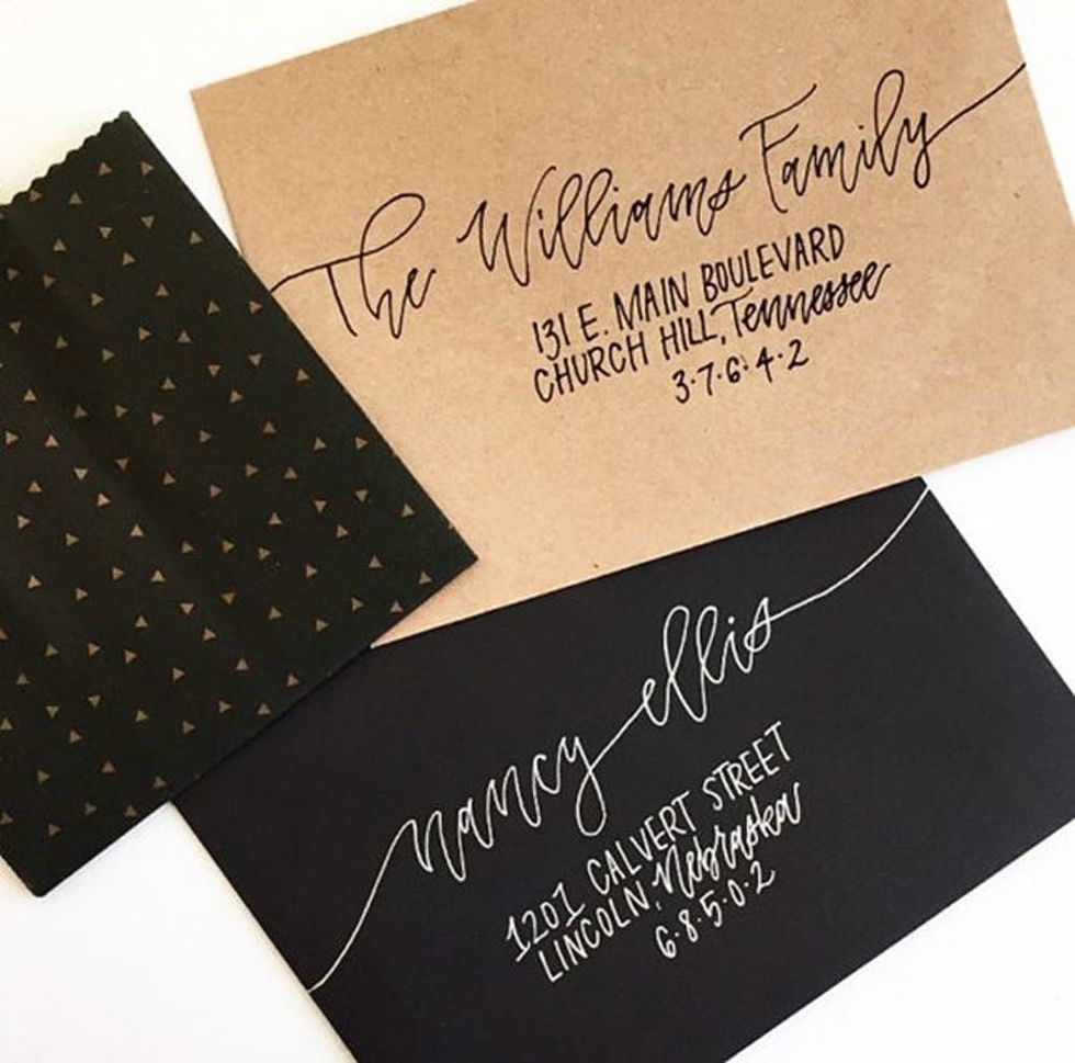 These Hand-Lettered Wedding Envelopes Will Give You Calligraphy Envy ...