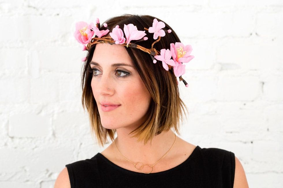 How to Make a Cherry Blossom Flower Crown - Brit + Co
